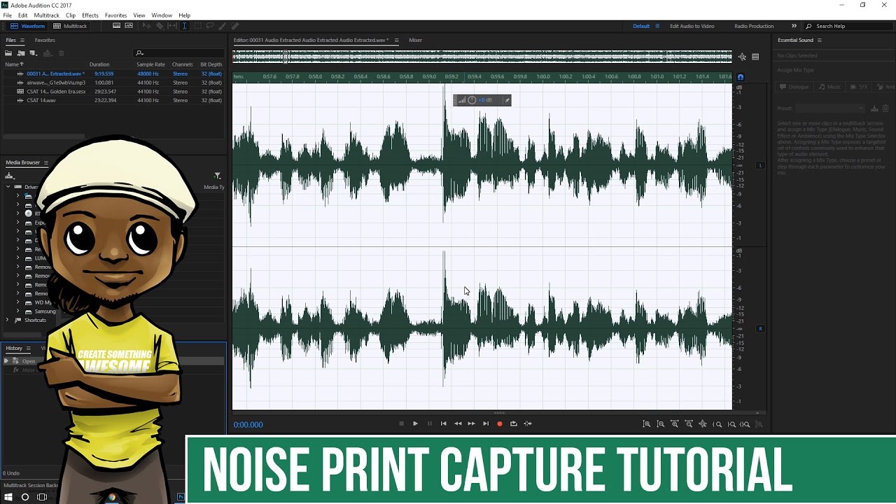 Adobe Audition Tutorial: How To Use Noise Print Capture and Noise ...