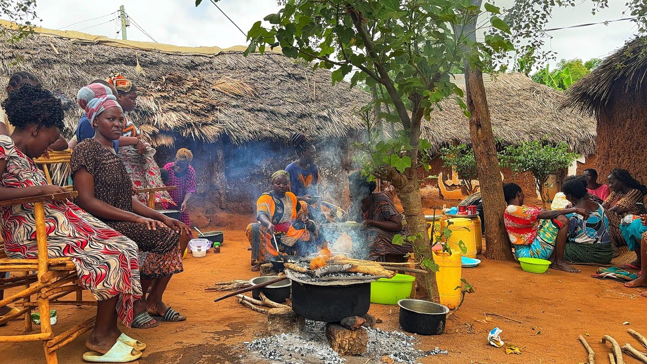 African village life/Cooking Village food and Sharing with my Family ...