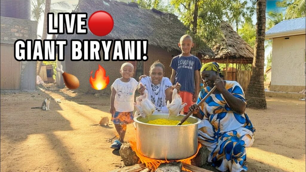 LIVE 🔥 Cooking GIANT Chicken Biryani in Our African Village! 🍗🍚 Dream ...